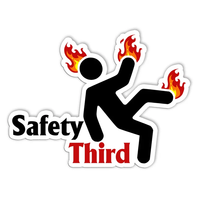 Safety Third Warning Sticker Fire Danger Sticker Phone Decal Water ...