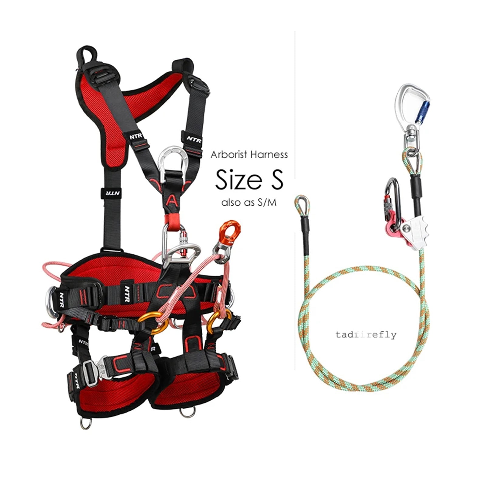Safety Tree Climbing Harness Arborist Flipline Wire-core Positioning ...