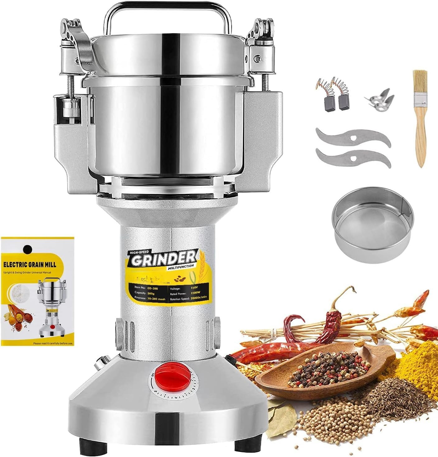 Safety Upgraded Electric Grain Mill Dry Mill Grinding Machine with ...