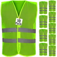Prdigy 10 Pack Neon Safety Vests, High Visibility Reflective for ...