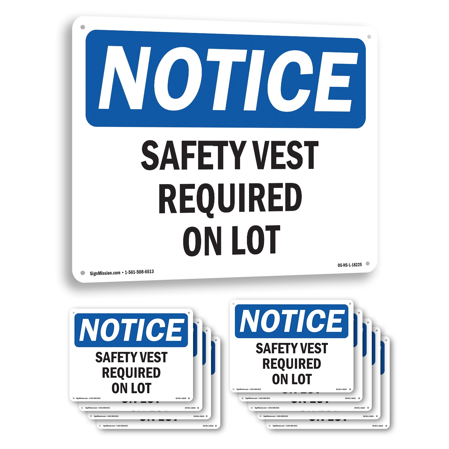 Safety Vest Required On Lot OSHA Notice Aluminum Sign 24 Inch x 18 Inch ...