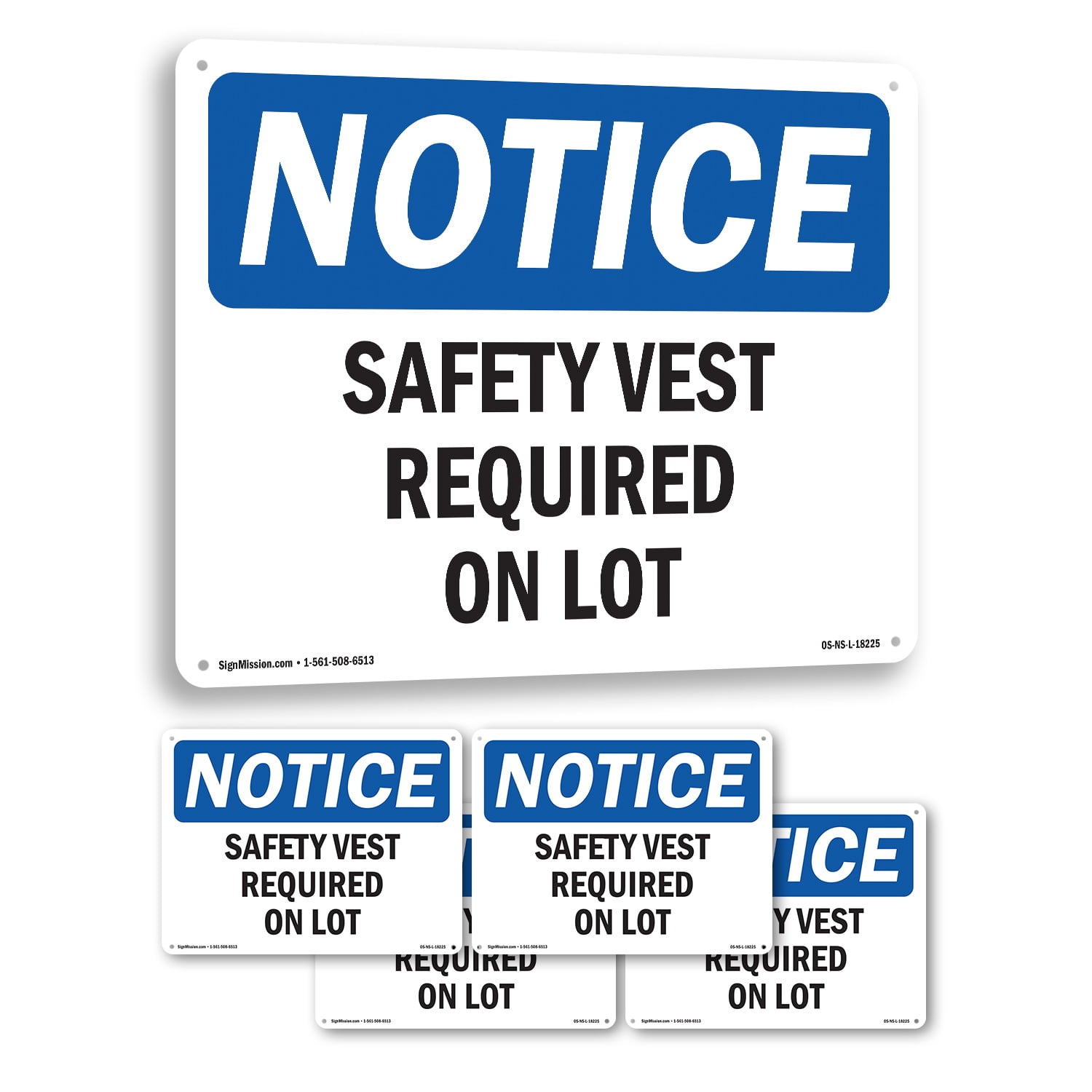 Safety Vest Required On Lot OSHA Notice Aluminum Sign 24 Inch x 18 Inch ...