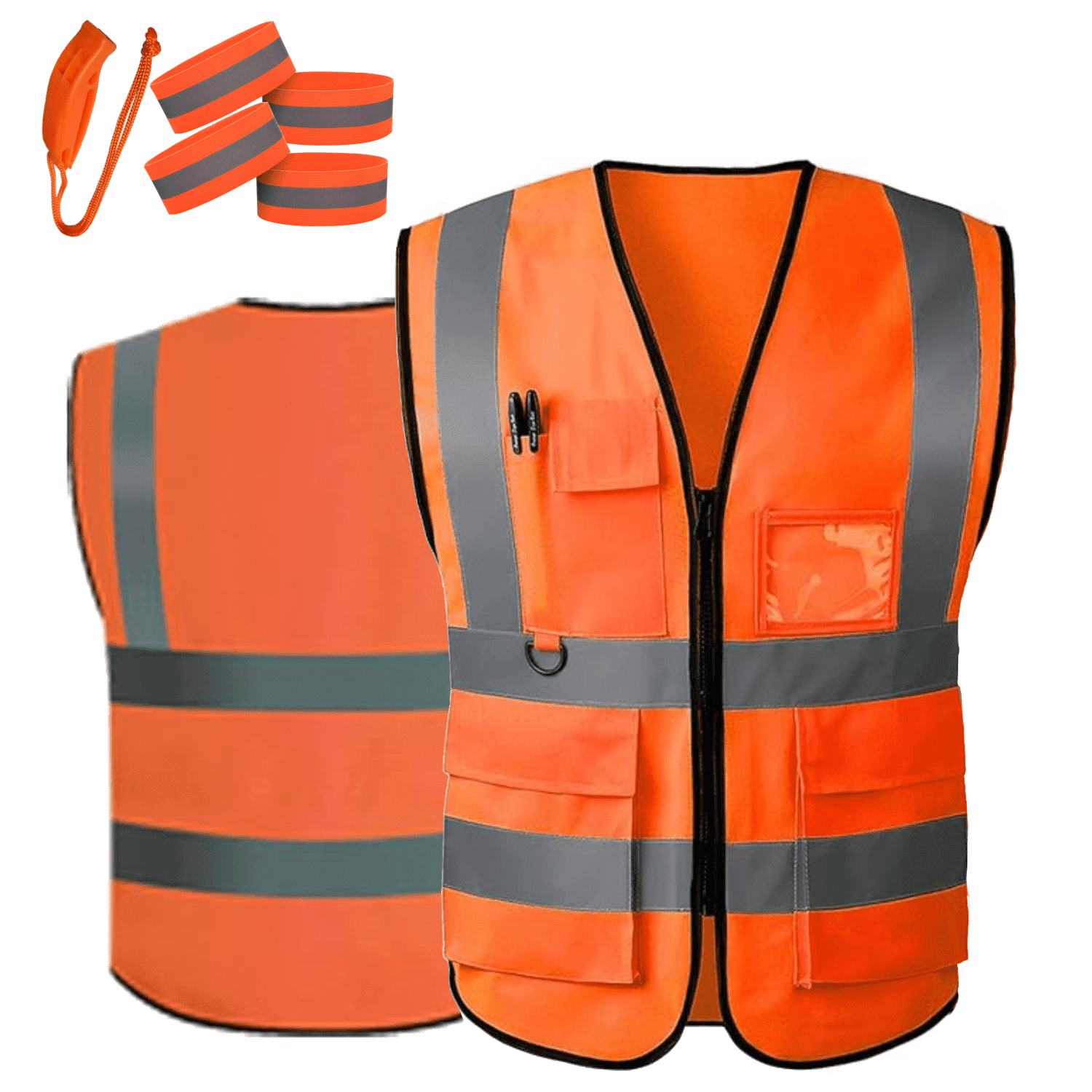 Safety Vests 2 Pack,Working Safety Vest with Reflective Strips for Men ...