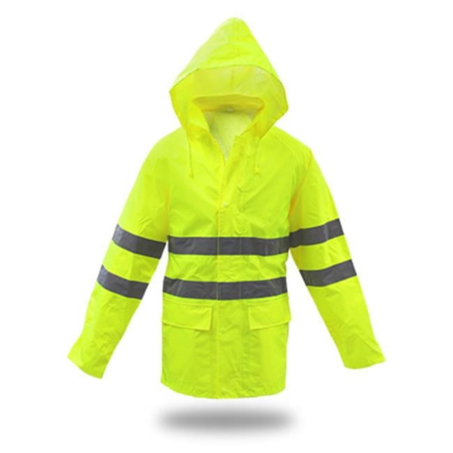 Safety Works 3NR5000M Rain Jacket, Hi Viz Yellow Polyester, M ...