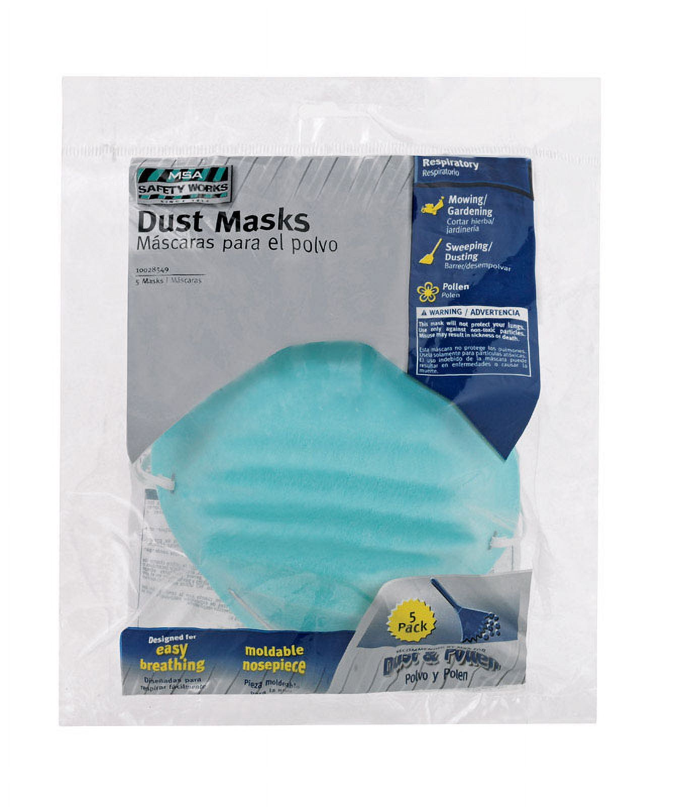 Safety Works Dust Protection Dust Mask Blue 5 pk - Walmart.com