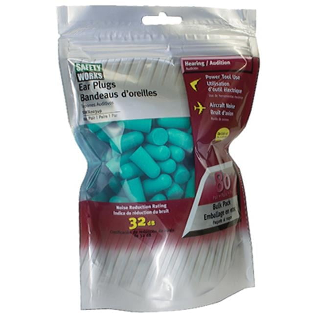 Safety Works Foam Ear Plug - 80 Pair - Walmart.com