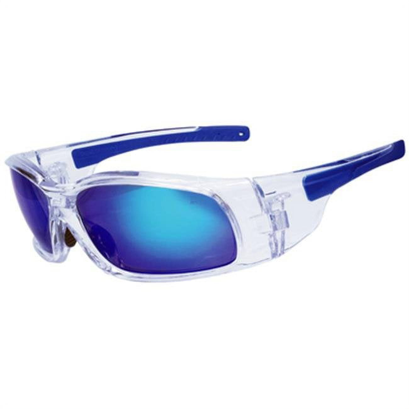 Safety Works Llc SWX00211 Mirror Crystal Clear Translucent Framed Safety Glasses- Blue Diamond ...