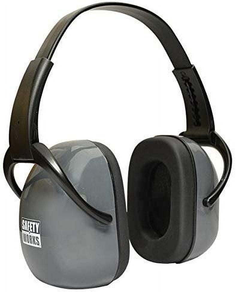 Safety Works Foldable Earmuffs, Compact Design, Adjustable Headband ...