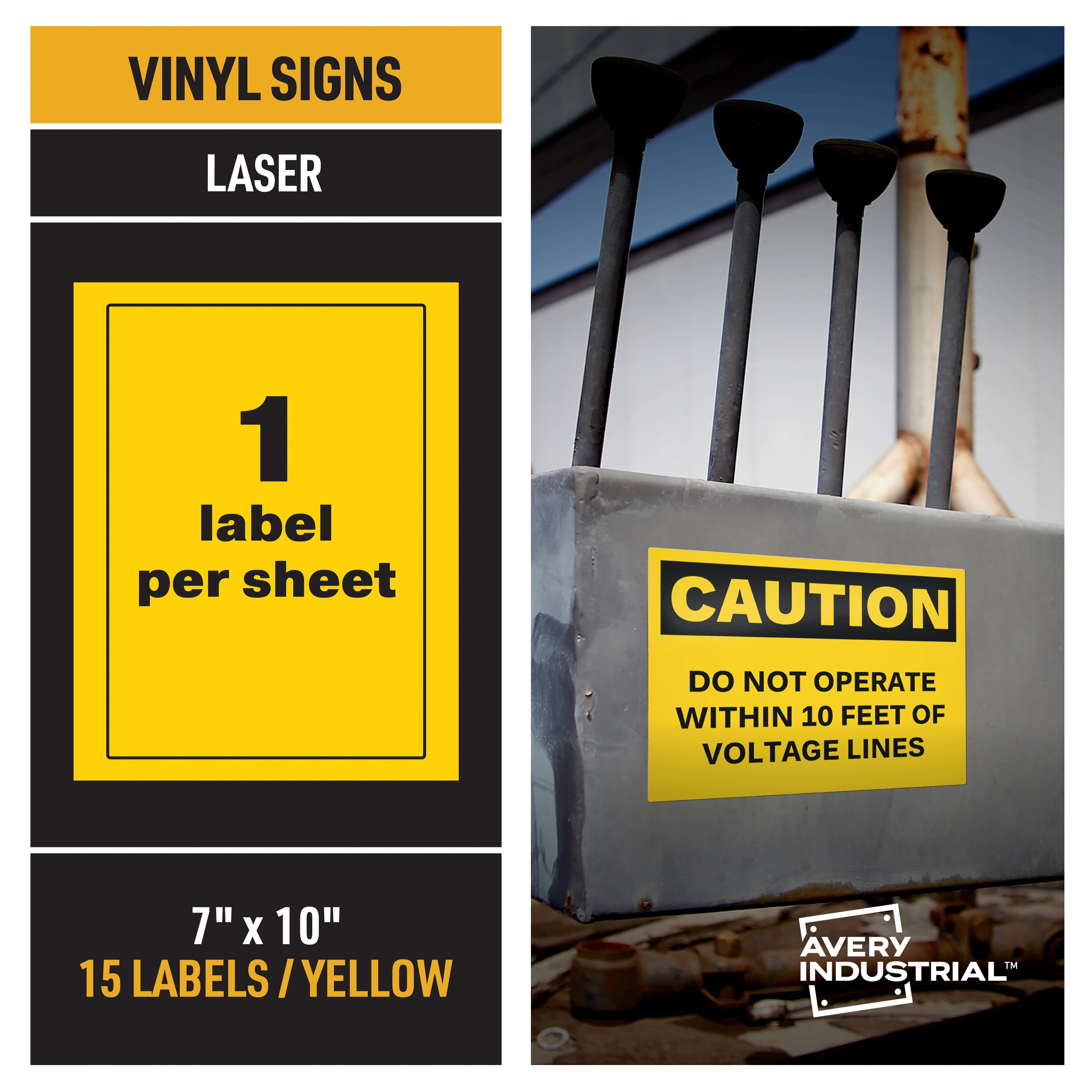 Safety Yellow Adhesive Vinyl Signs, 15ct, 7" x 10" - Walmart.com