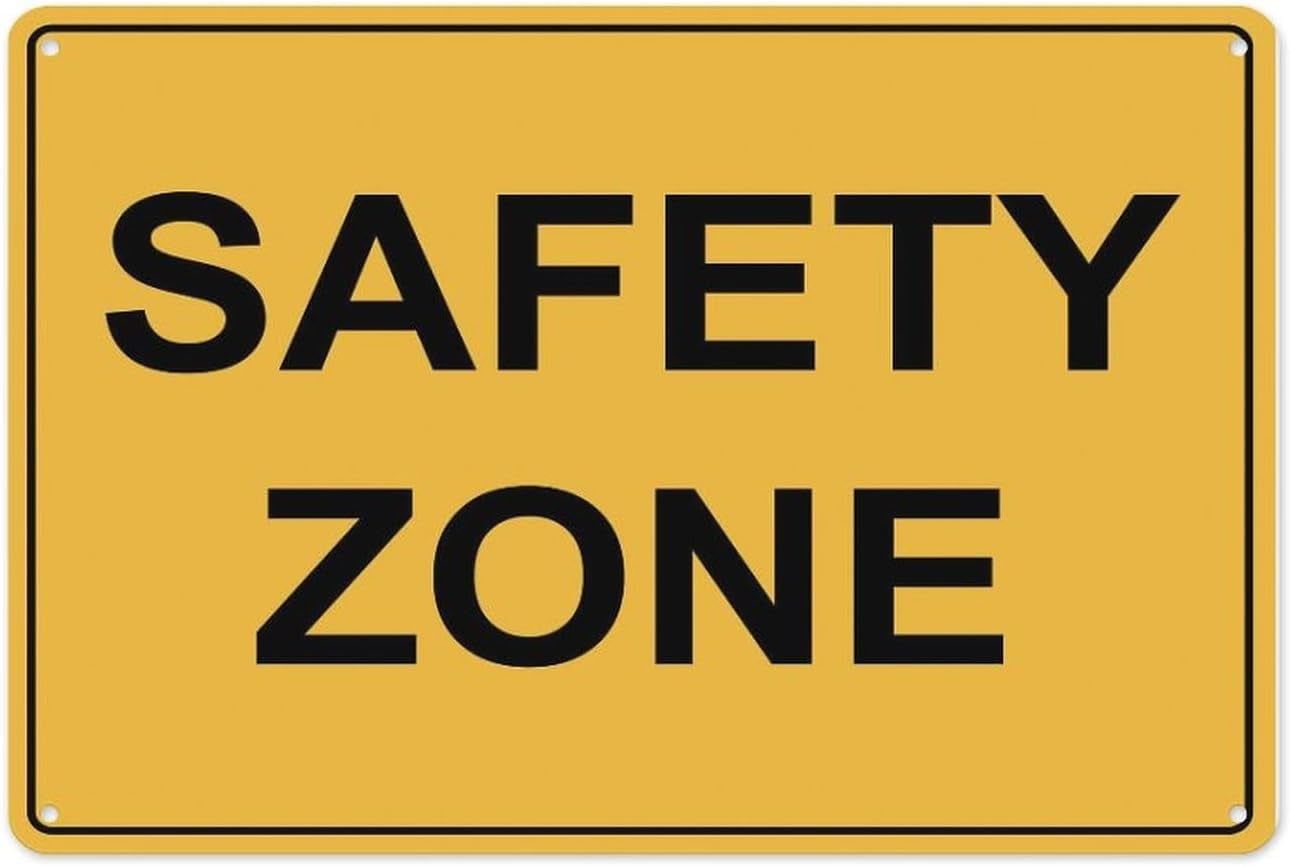 Safety Zone Sign 8"x12" - Aluminum Tin Warning for Home Outdoor Garden ...