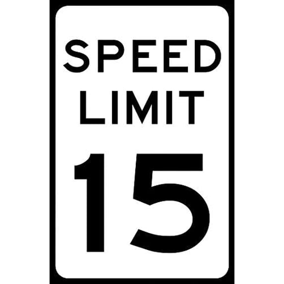 Safety and Warning & Warehouse Signs Stickers - Speed Limit 15 MPH Sign ...