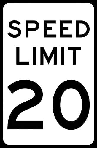 Safety and Warning & Warehouse Signs Stickers - Speed Limit 20 MPH Sign ...