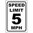 Safety and Warning & Warehouse Signs Stickers - Speed Limit 5 Mph Sign ...