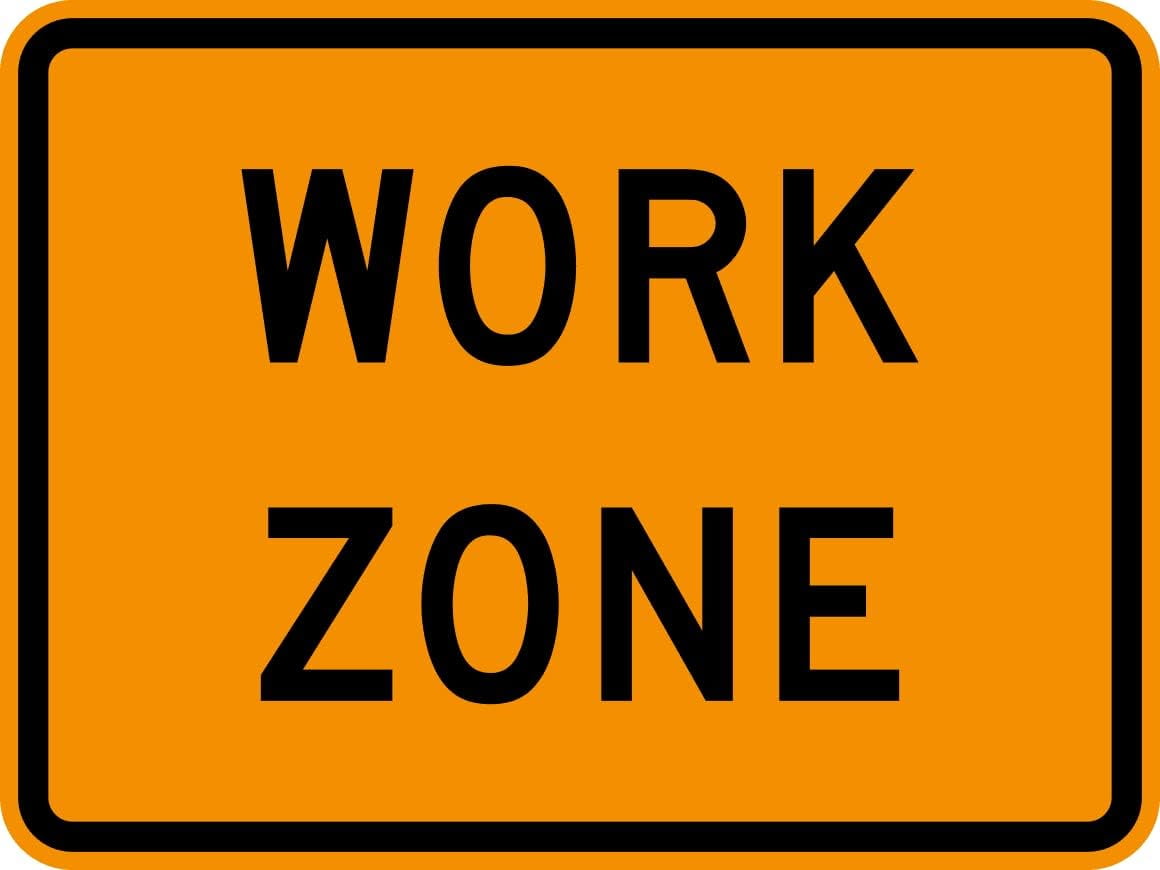 Safety and Warning & Warehouse Signs Stickers - Work Zone for Speed ...