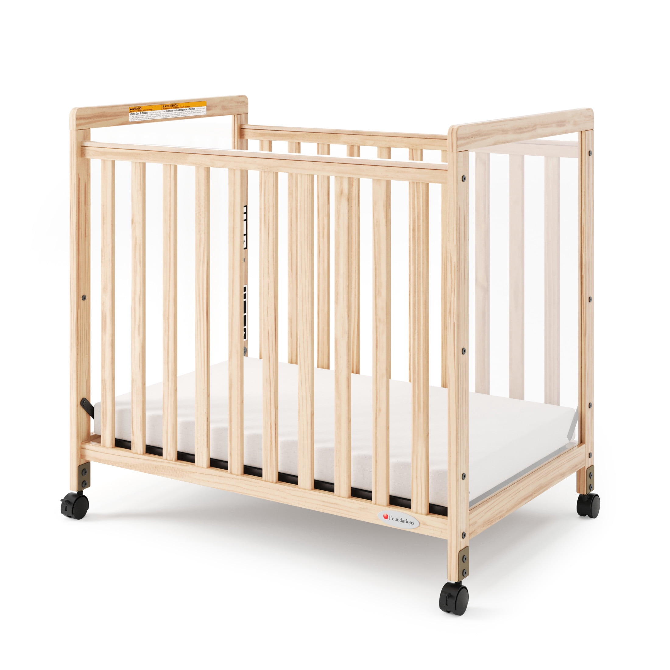 Foundations SafetyCraft Clearview Compact Crib with Fixed-Side, Solid ...