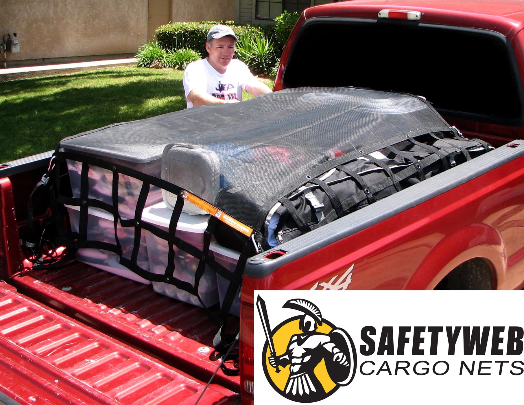 SafetyWeb Cargo Net: Truck Cargo Net, Adjustable, Certified, Attacehmnt ...