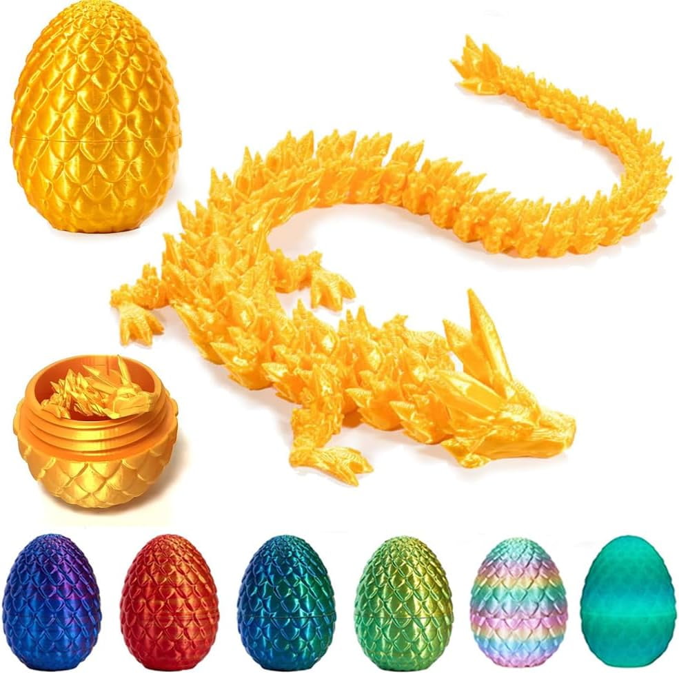 Safeydaddy 3D Printed Mystery Crystal Dragon Egg Gold - Walmart.com