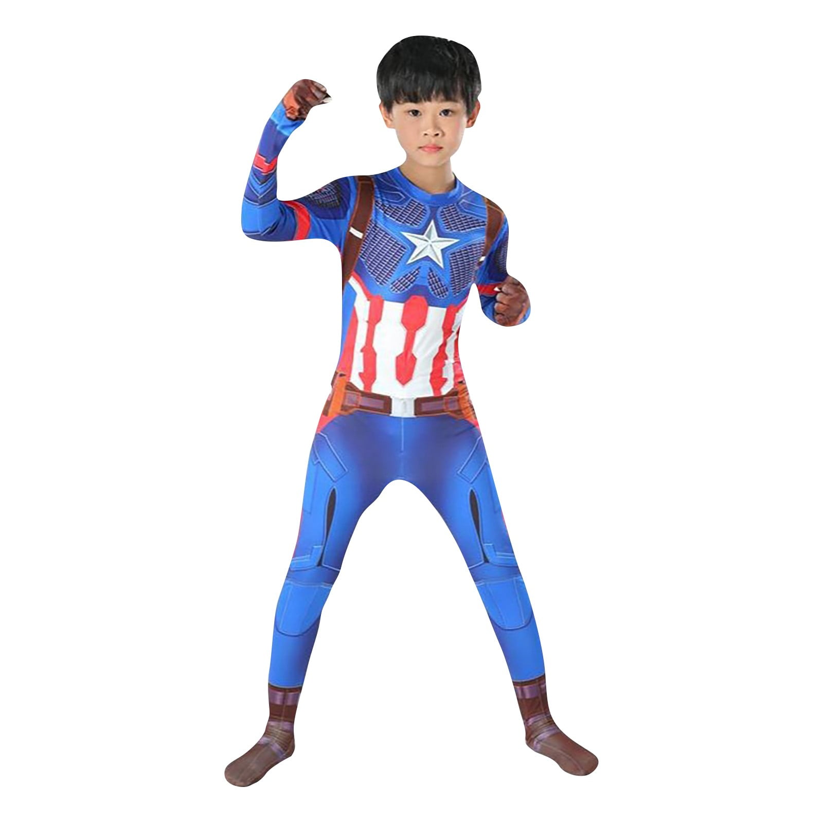 ZUITEH Mens Superhero Costume Boys Halloween Cosplay Black Jumpsuit ...