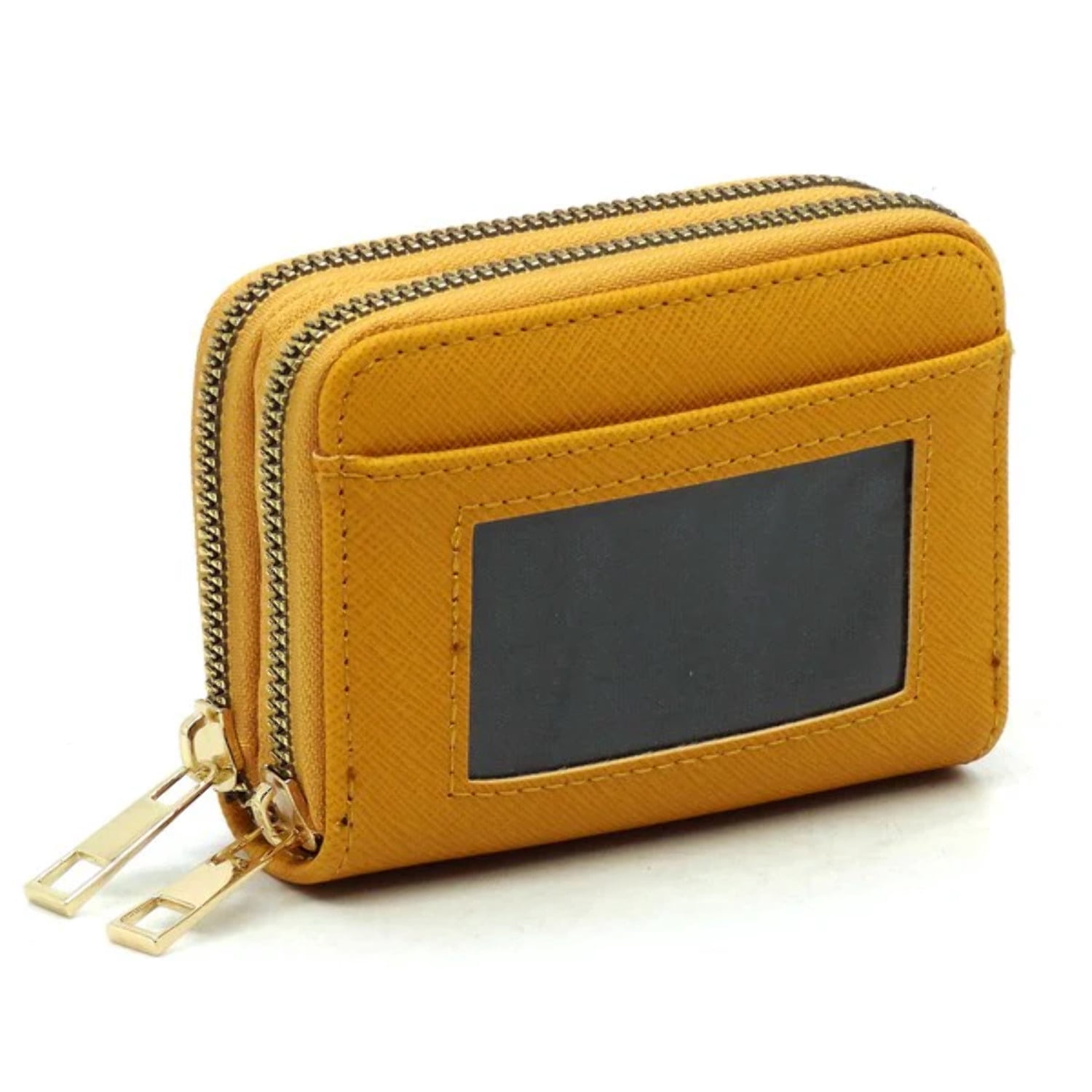 Saffiano Accordion Card Holder Double Zip Wallet - Walmart.com