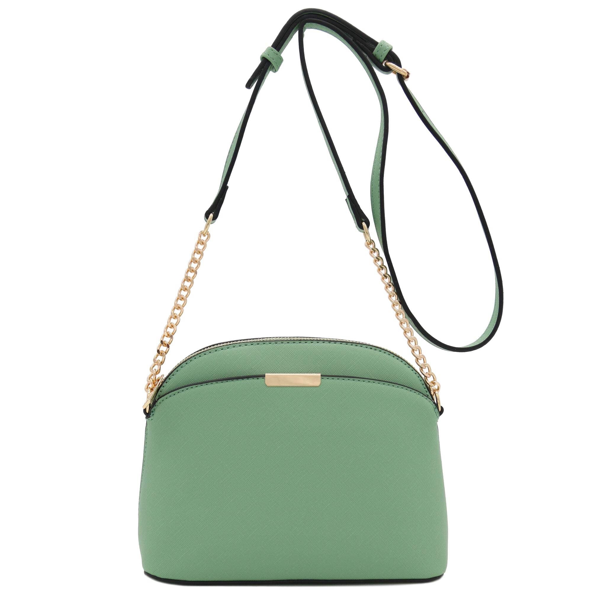 Saffiano Small Dome Crossbody bag with Chain Strap - Walmart.com