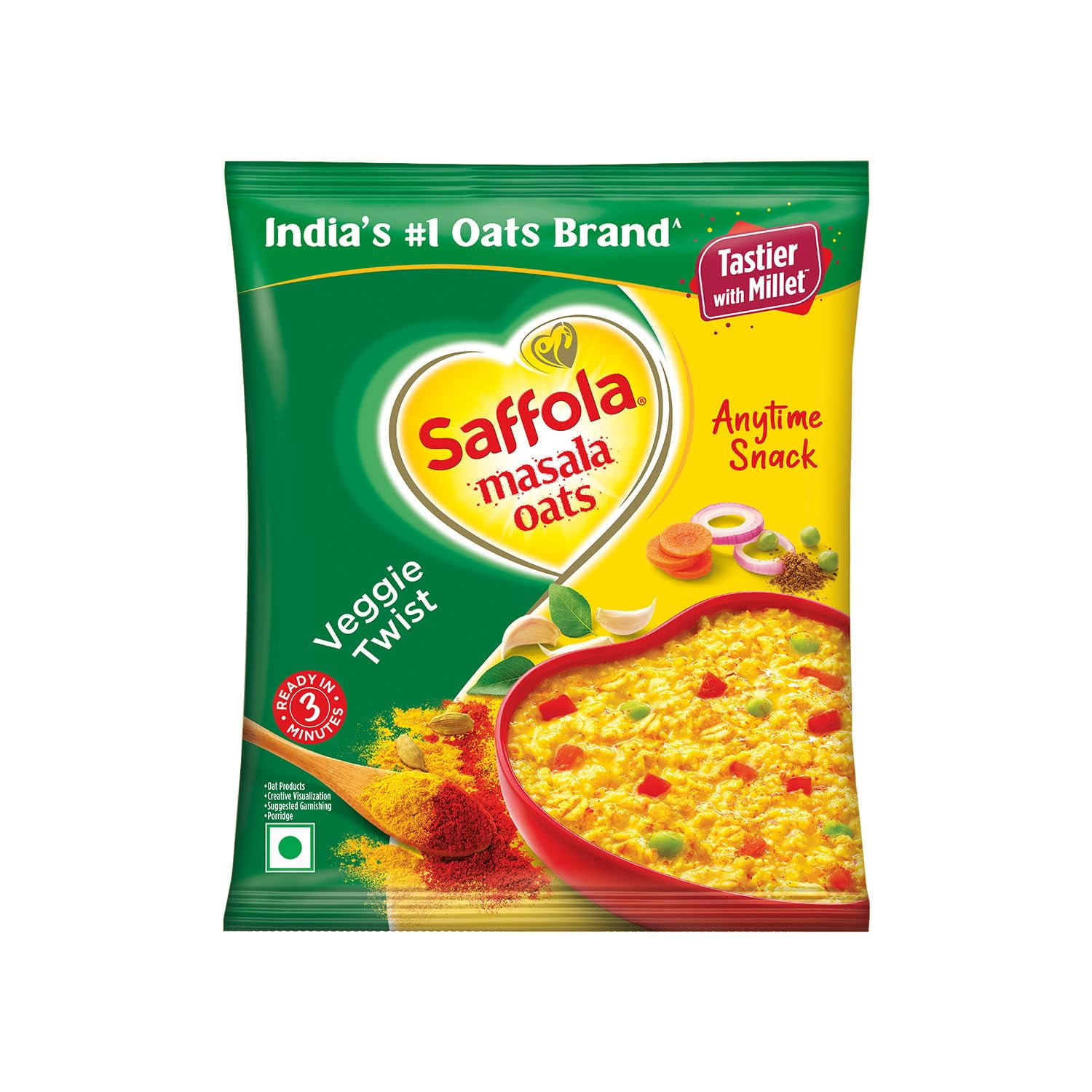 Saffola Masala Oats, Veggie Twist, 38G - Walmart.com