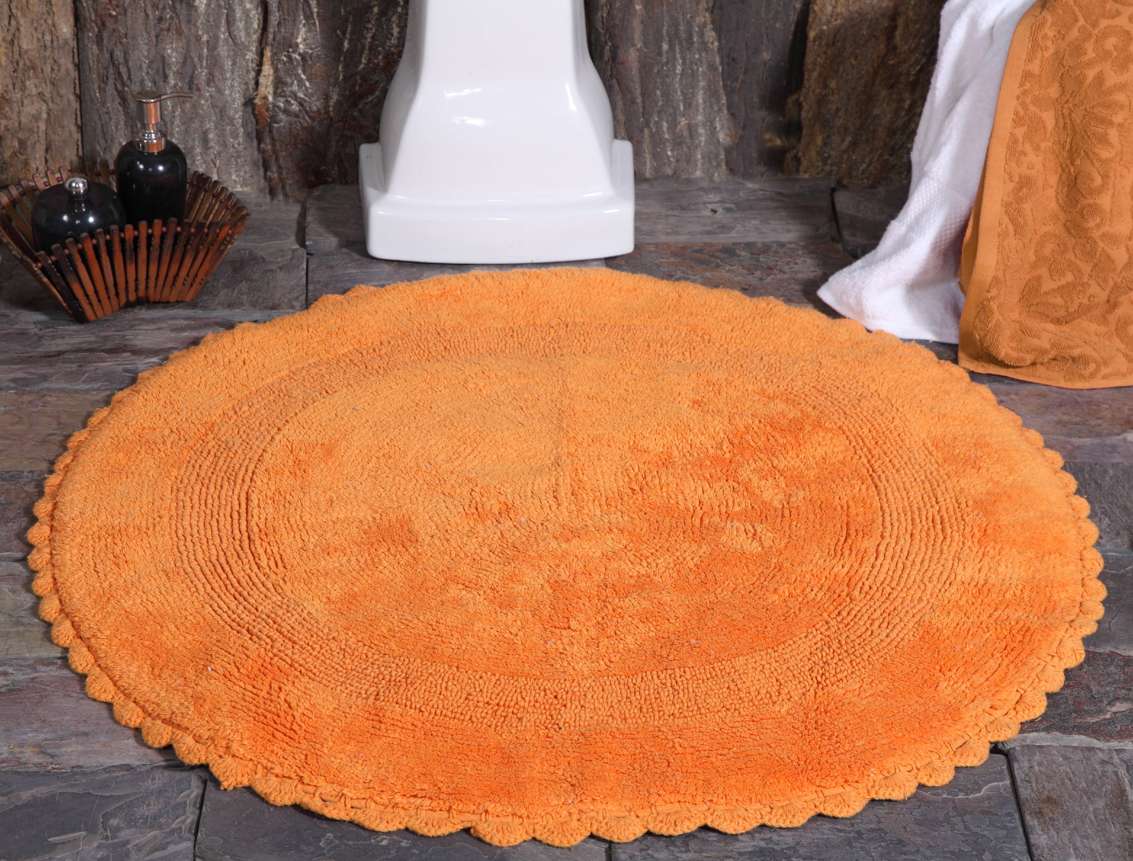 Saffron Fabs Bath Rug 100% Soft Cotton 36 Inch Round 200 GSF Reversible ...