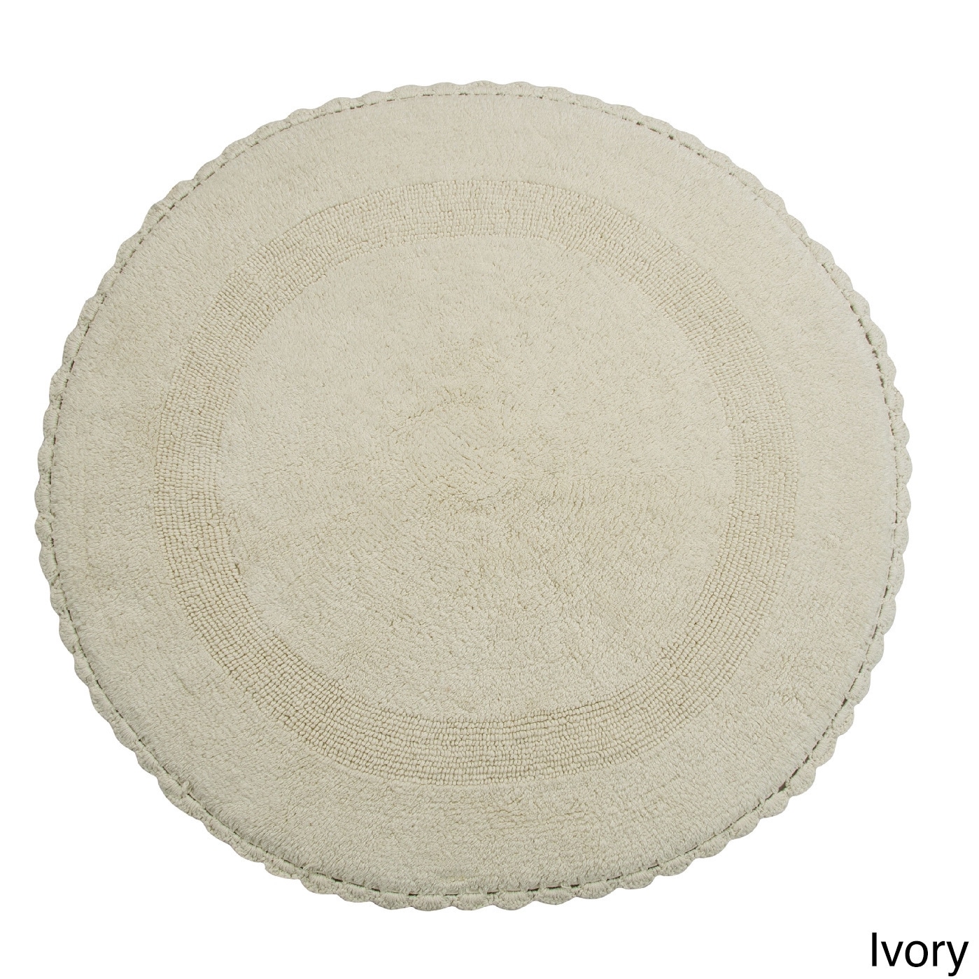 Saffron Fabs 36 Inch Round 100% Cotton Ivory Crochet Lace Border Bath ...