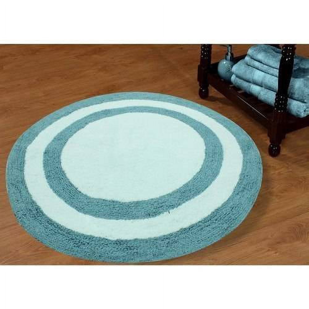 Saffron Fabs Bath Rug, 36" Round, Two Tone Reversible Solid Color ...