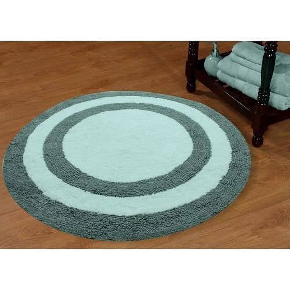 Saffron Fabs Bath Rug, 36" Round, Two Tone Reversible Solid Color ...