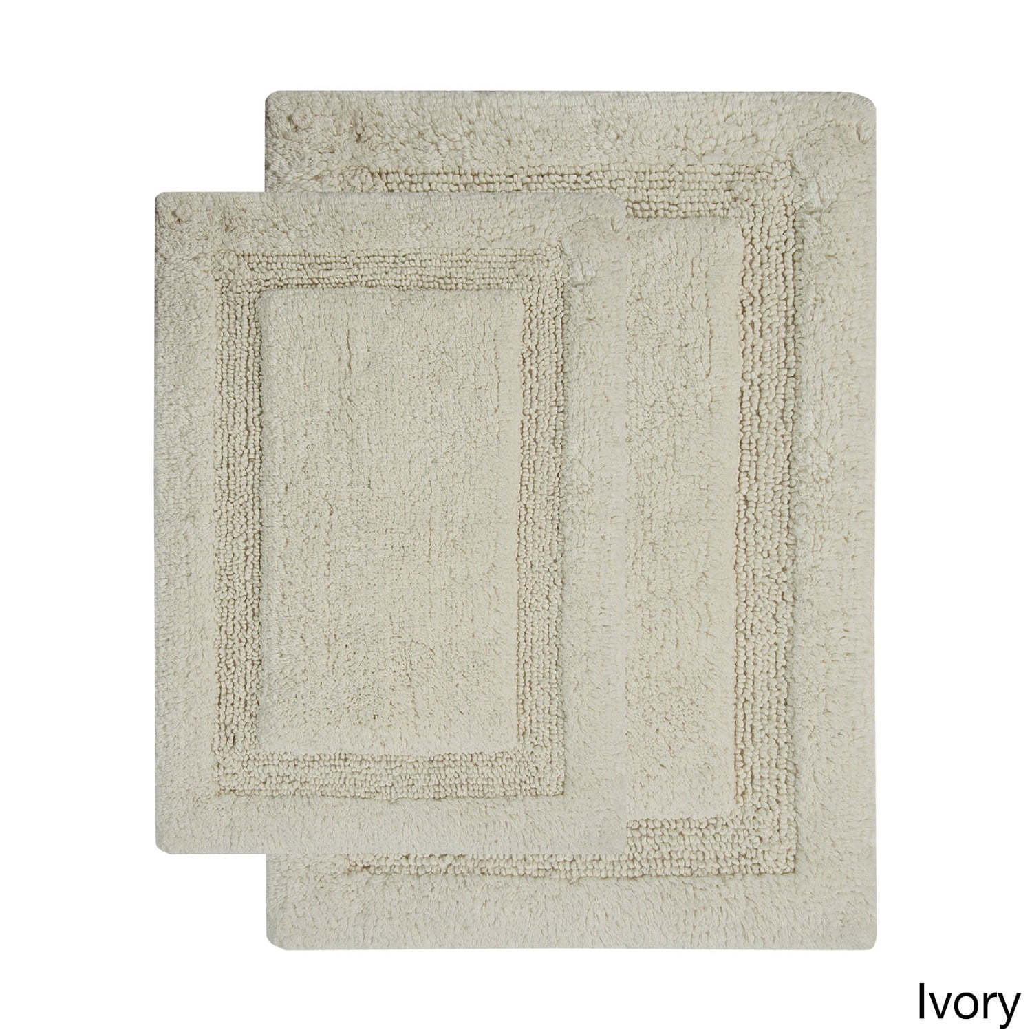 Saffron Fabs Cotton Regency Bath Rug (Set of 2) Ivory 34 x 21 & 36 x 24 ...