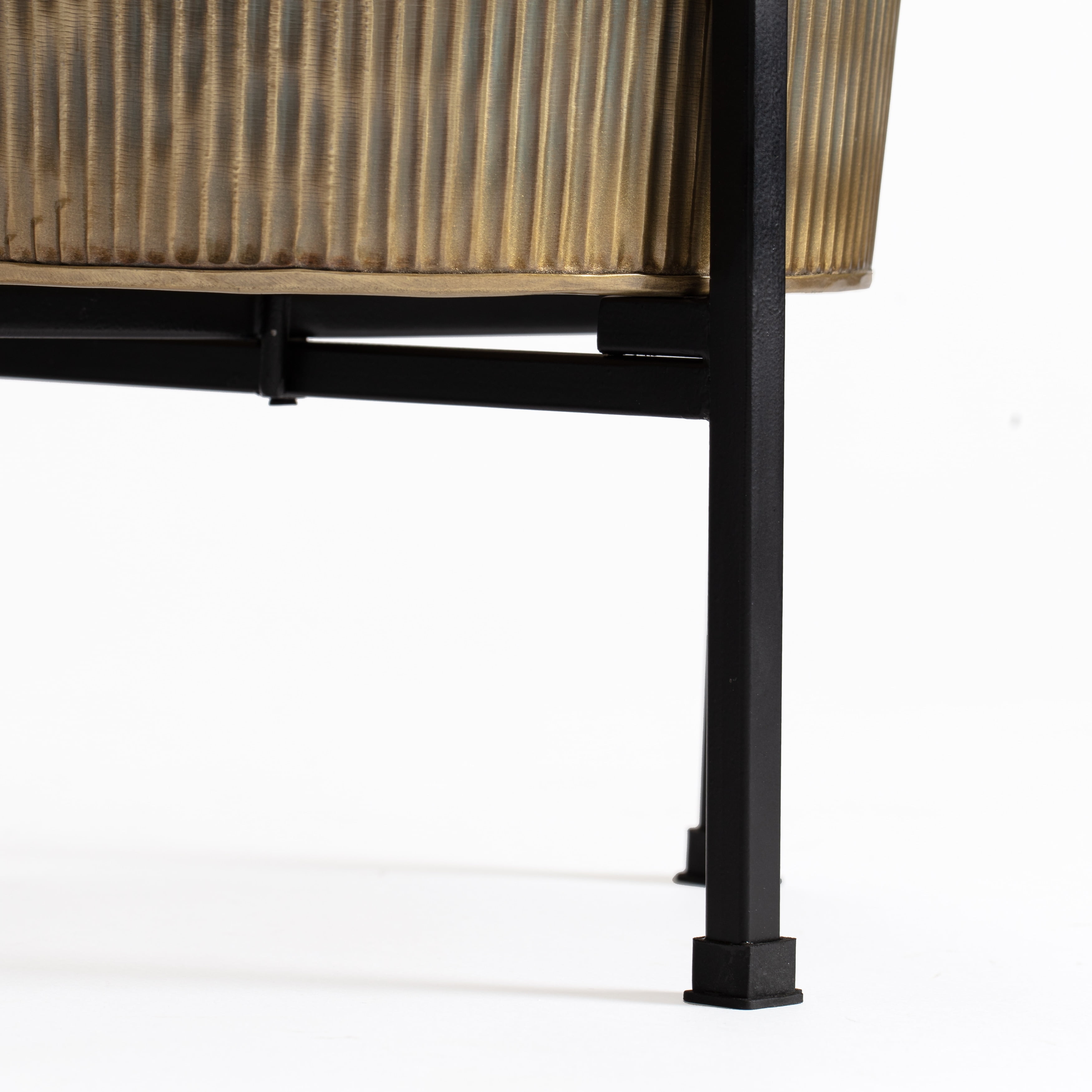 Saffron Fabs Metal Planters With Stand - Set of 2 Antique Gold ...