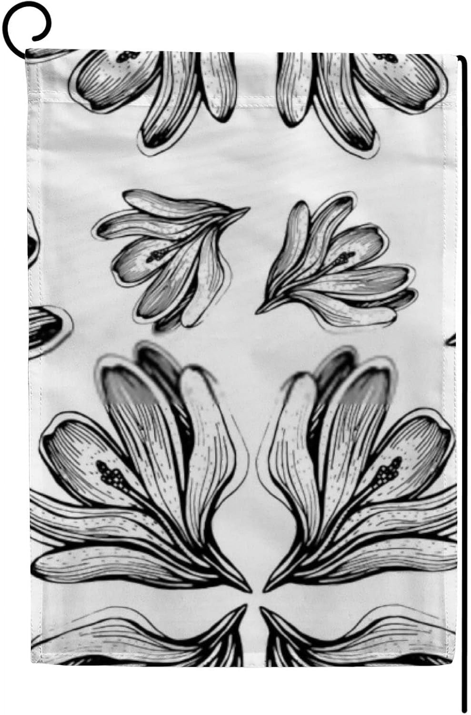 Saffron Flowers Pattern Garden Flag Vertical Double Sided Yard Flag ...