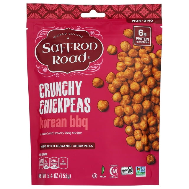 Saffron Road Korean BBQ DMF15 Crunchy Chickpea Snack, 6oz - Gluten Free ...