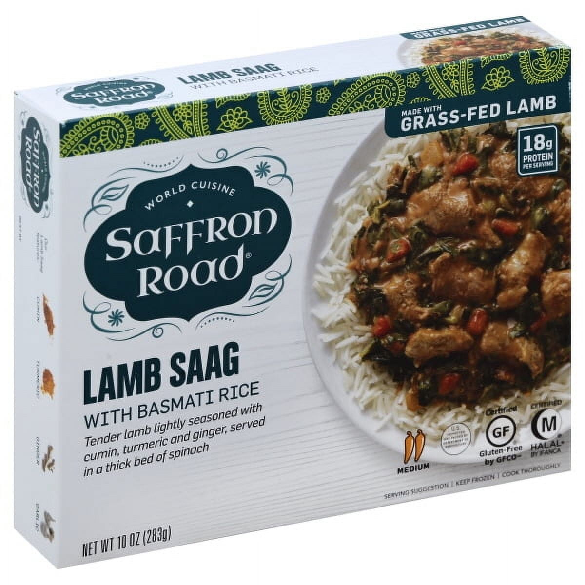 Saffron Road Lamb Saag with Basmati Rice, 10 Ounce -- 8 per case ...