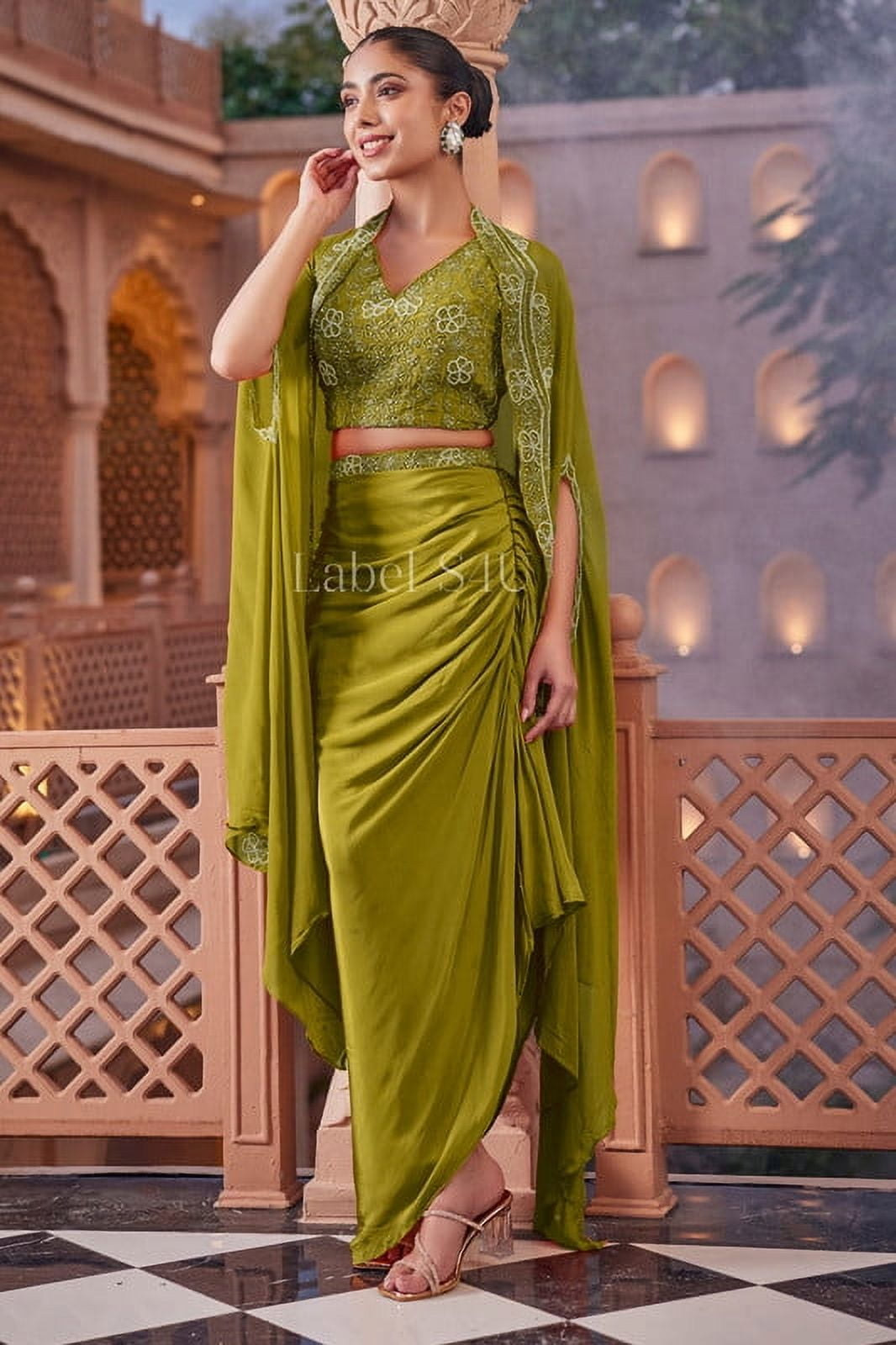 Saffron Splendor-Cape-Set,desginer cloth,salwar suit for usa,indo ...