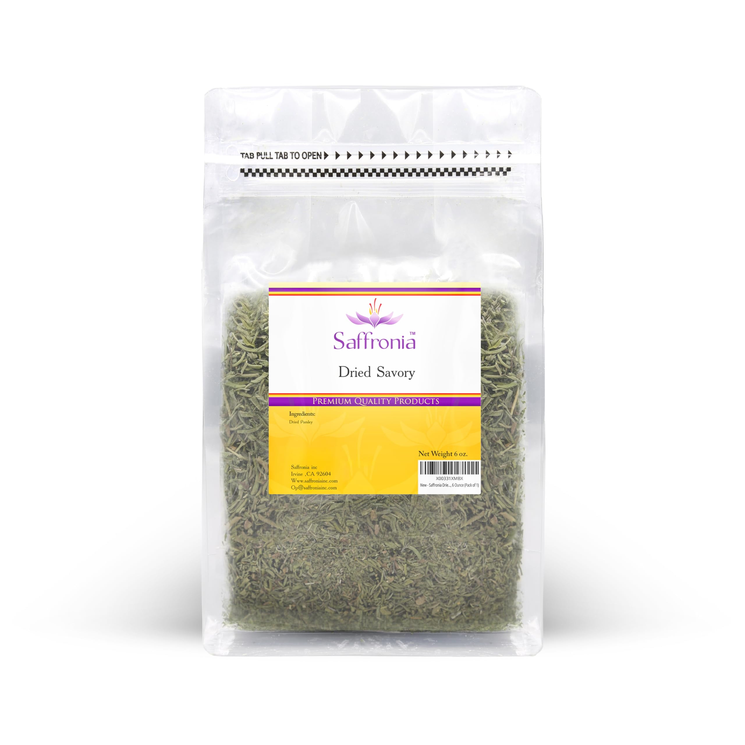 Saffronia Sun Dried Savory MZF22 Leaves, All Natural Aromatic + Vegan ...