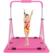 Gymnastic Bars for Kids with Mat, Adjustable Height Folding Gymnastic ...
