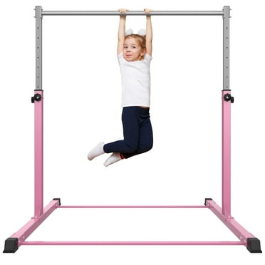 Iron Bar 5 FT Adjustable Gymnastics Bar for Home - Professional Kip Bar ...