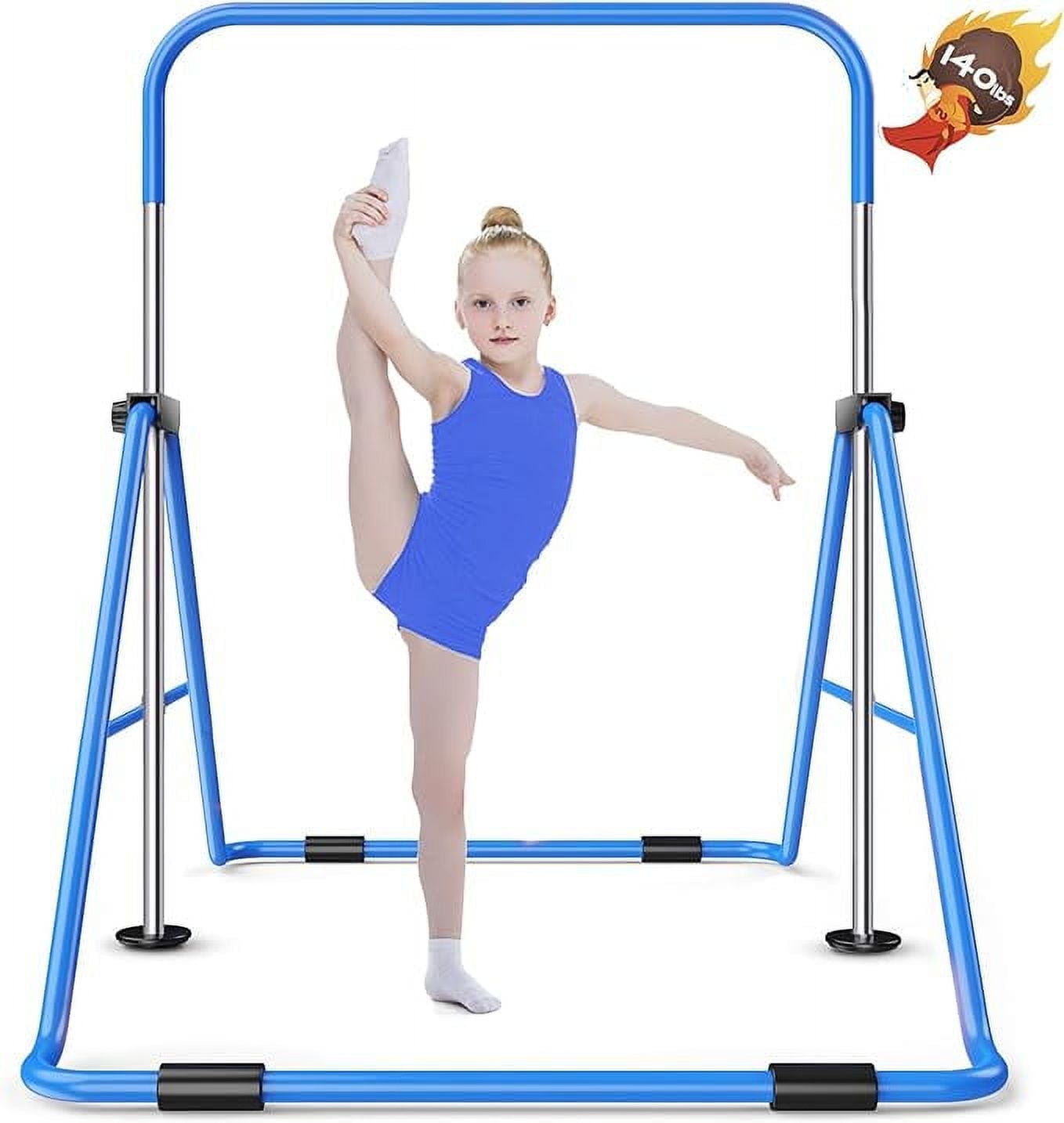 Safly Fun Gymnastics Bar for Kids, Height Adjustable Junior Training ...