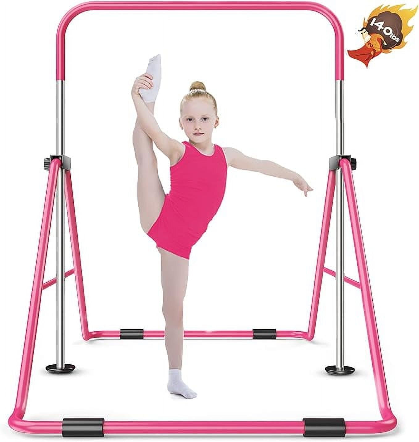 Free Shipping! Safly Fun Gymnastics Bar for Kids, Height Adjustable ...