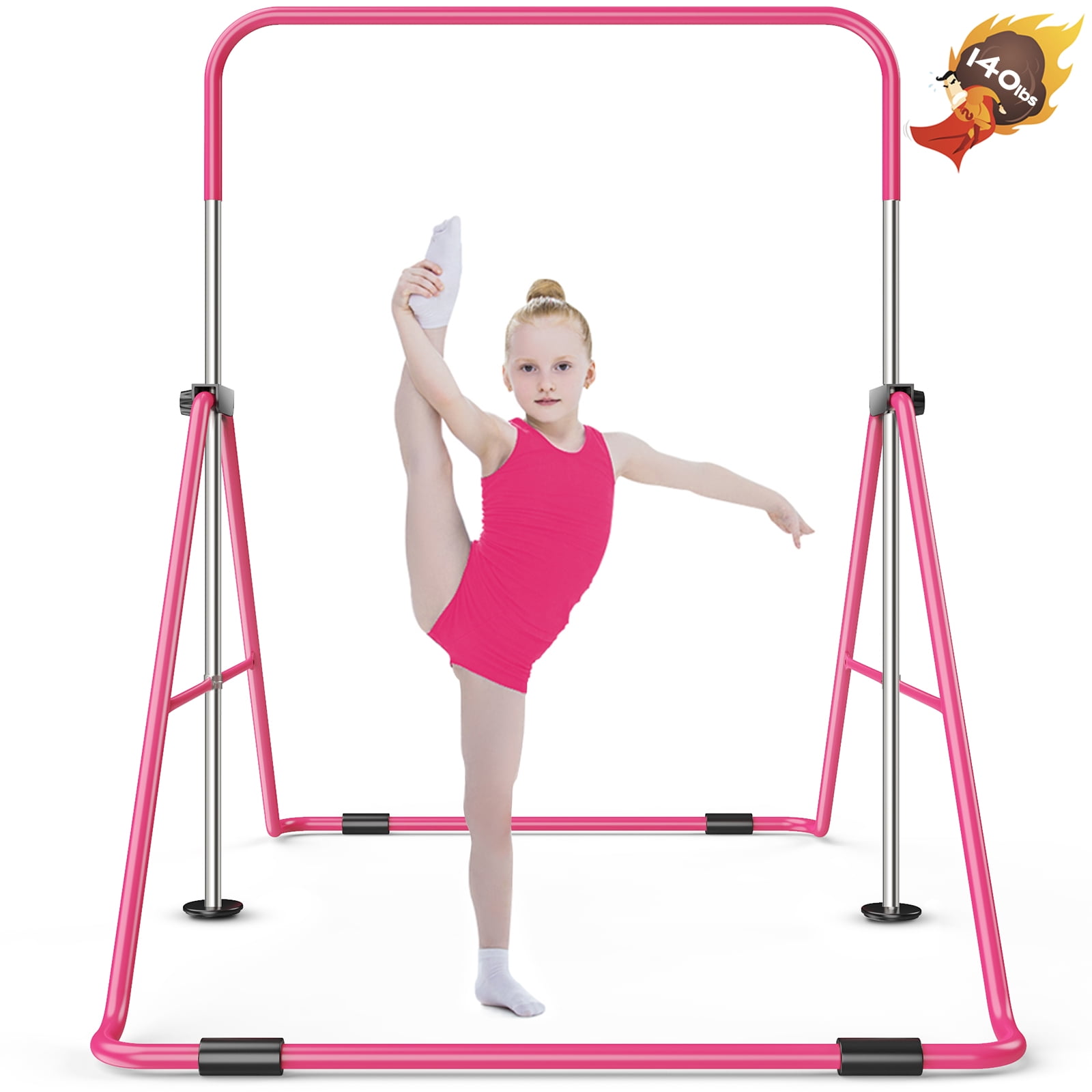 Safly Fun Gymnastics Bar for Kids, Height Adjustable Junior Training ...
