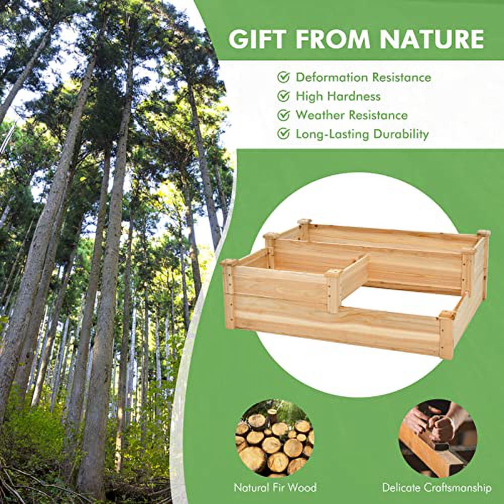 Safstar 3-Tier Raised Garden Bed, Outdoor Elevated Planter Box for ...