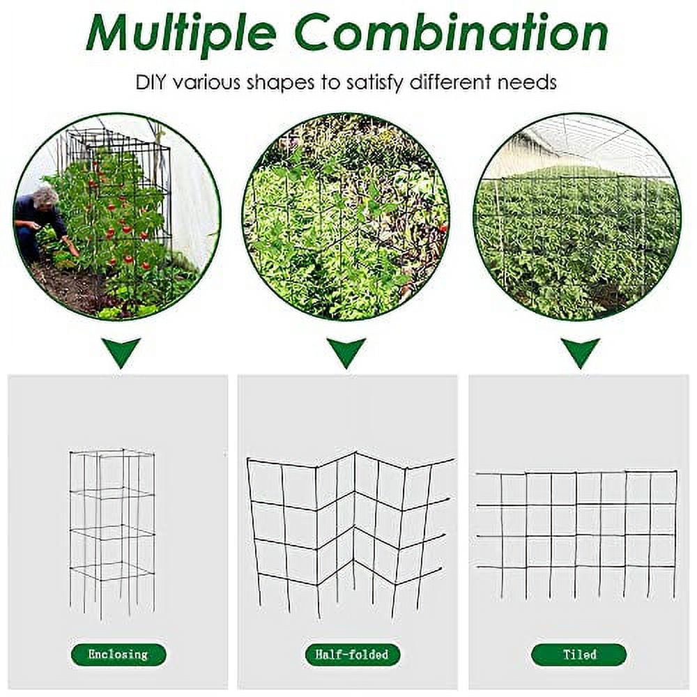 Safstar 4 Pack Folding Tomato Cages, 39 Inches Tall Square Plant ...