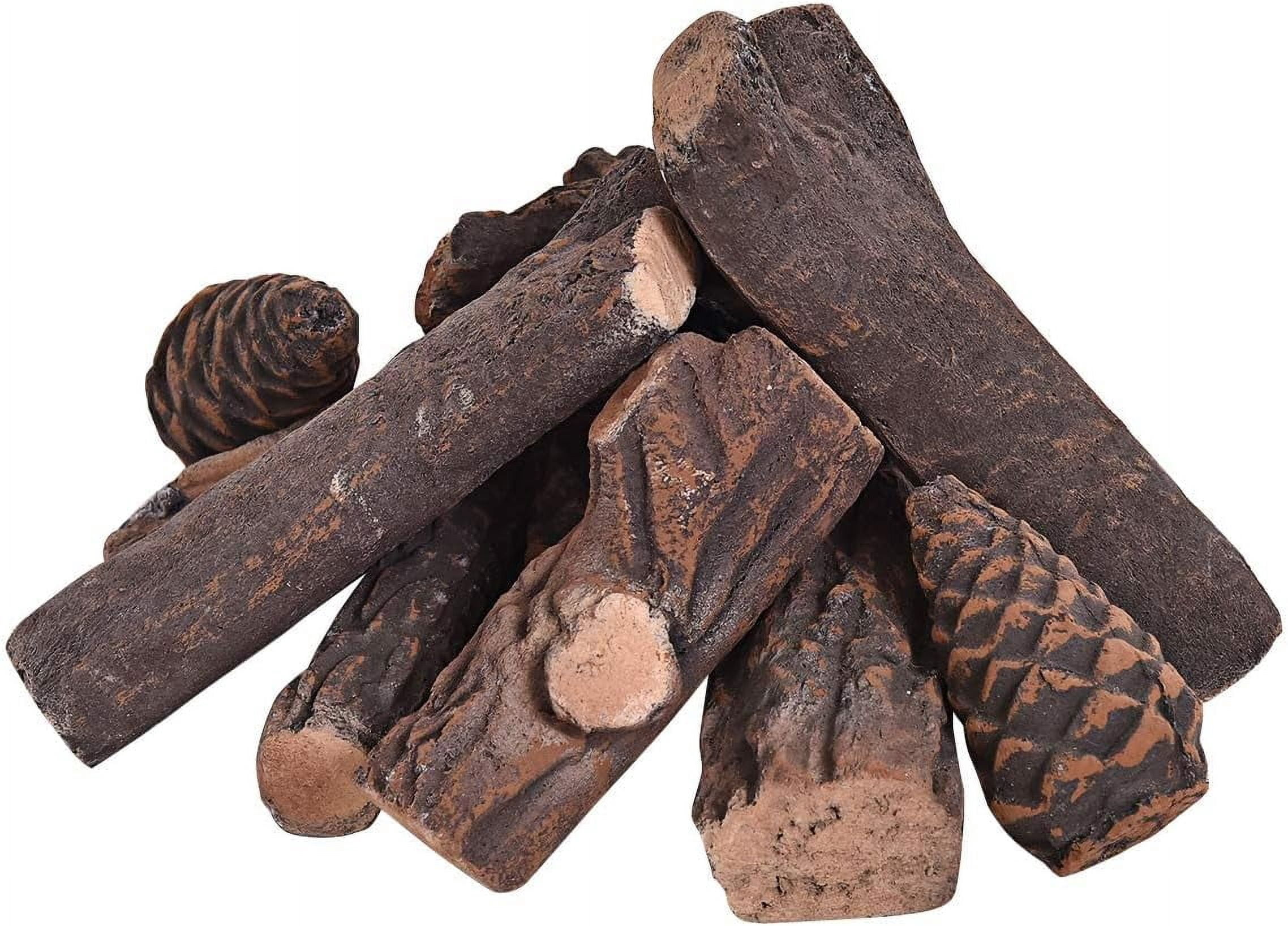 Safstar 9 Piece Gas Fireplace Logs, Indoor Outdoor Wood Gas Logs for ...
