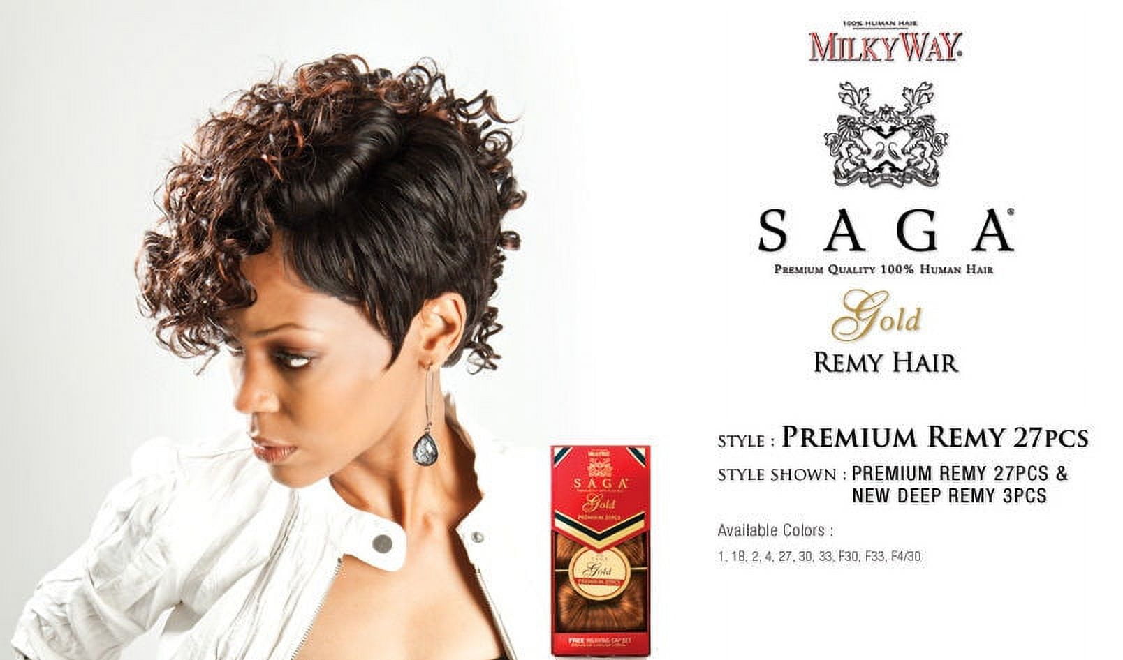 Saga Gold remy Hair Premium 27pcs #1B by Milky Way - Walmart.com