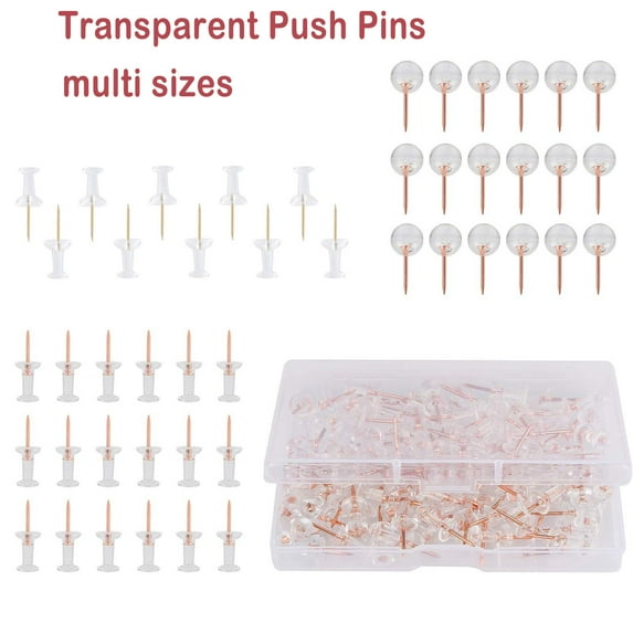 SagaSave 100/200× Transparent Push Pin for Cork Boards Bulletin Boards ...