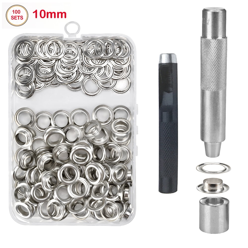 SagaSave 100 Pcs Grommet Eyelets Set Grommet Repair Kits for Tarpaulin ...