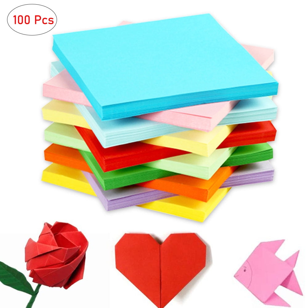 SagaSave 100Pcs Coloured Origami Paper Folding Paper DIY Handmade ...