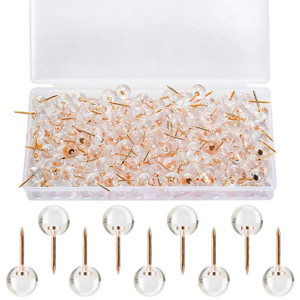 SagaSave 100Pcs Decorative Transparent Push Pins/Tacks for Bulletin ...