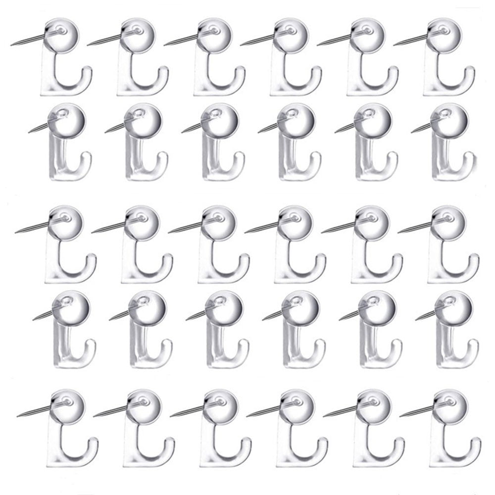 SagaSave 50Pcs Hanging Push Pin Hooks, Picture Hanger Thumb Tacks for ...